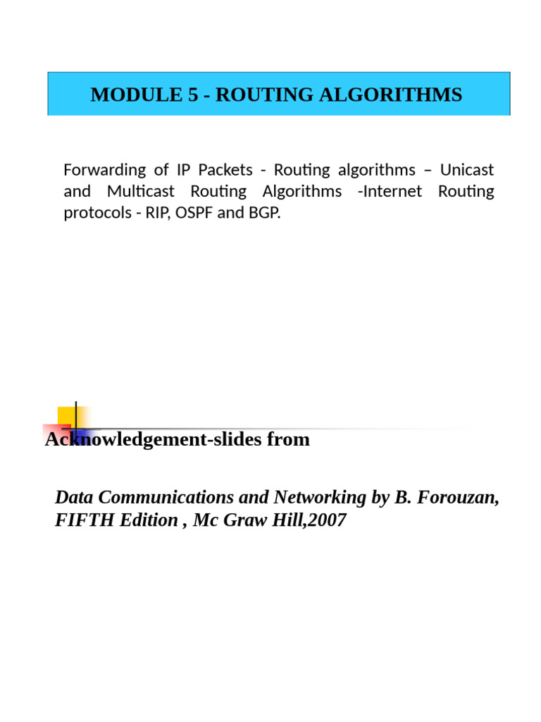 BCSE308L - Module 5 - Updated | PDF | Routing | Data Transmission