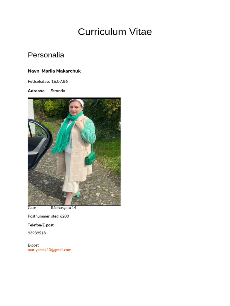 Mariia Makarchuk - CV Mal | PDF