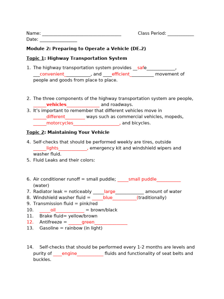 DRIVERS ED MODULE 2 | PDF | Seat Belt | Airbag