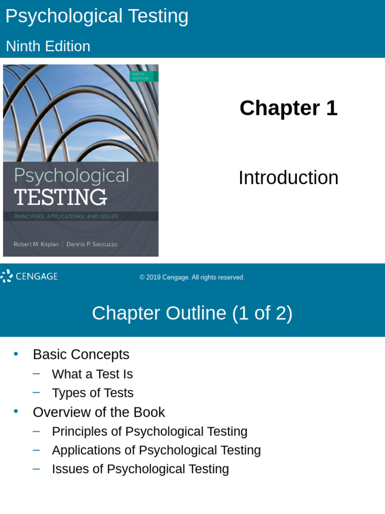 Kaplan PPT Ch1 CE&ADA | PDF | Psychology | Psychological Testing