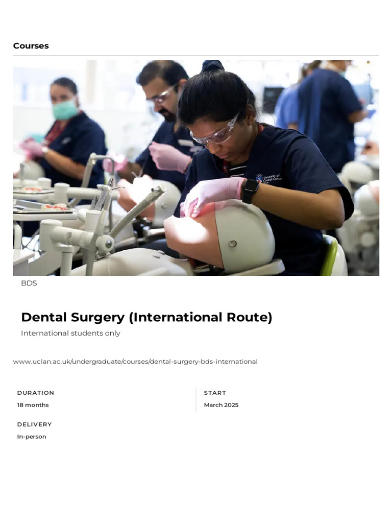Dental Surgery International Route Bds | PDF | Dental Degree | Educational Assessment