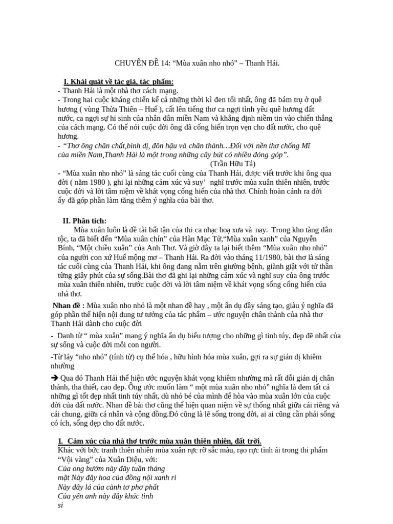 Mua Xuan Nho Nho | PDF