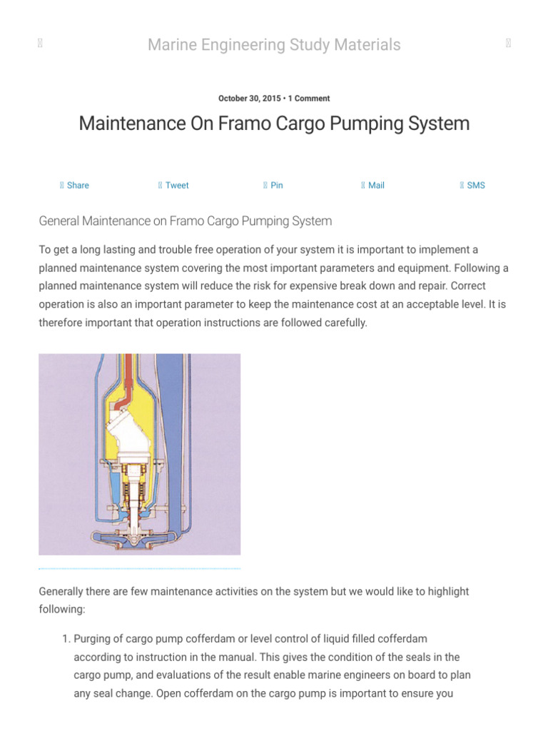 Maintenance On Framo Cargo Pumping System | PDF | Pump | Corrosion