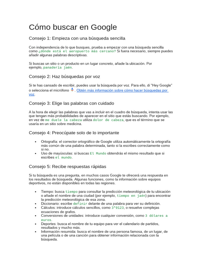 Cómo Buscar en Google | PDF