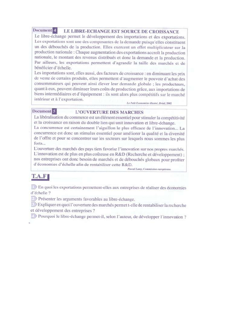 2-bac-eco-exercice-3-echanges-exterieurs | PDF