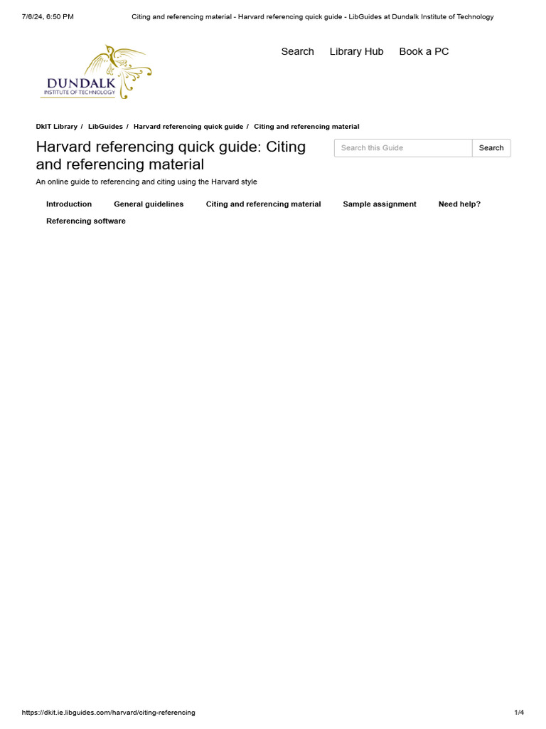 Quick Referencing - Harvard | PDF | Books | Publishing