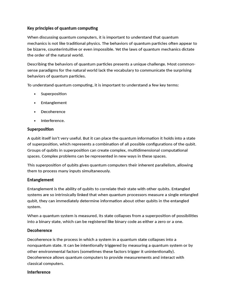 Key Principles of Quantum Computing | PDF | Quantum Computing | Quantum ...