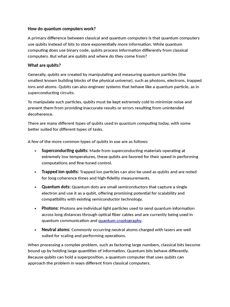 How Do Quantum Computers Work | PDF | Quantum Computing | Atomic