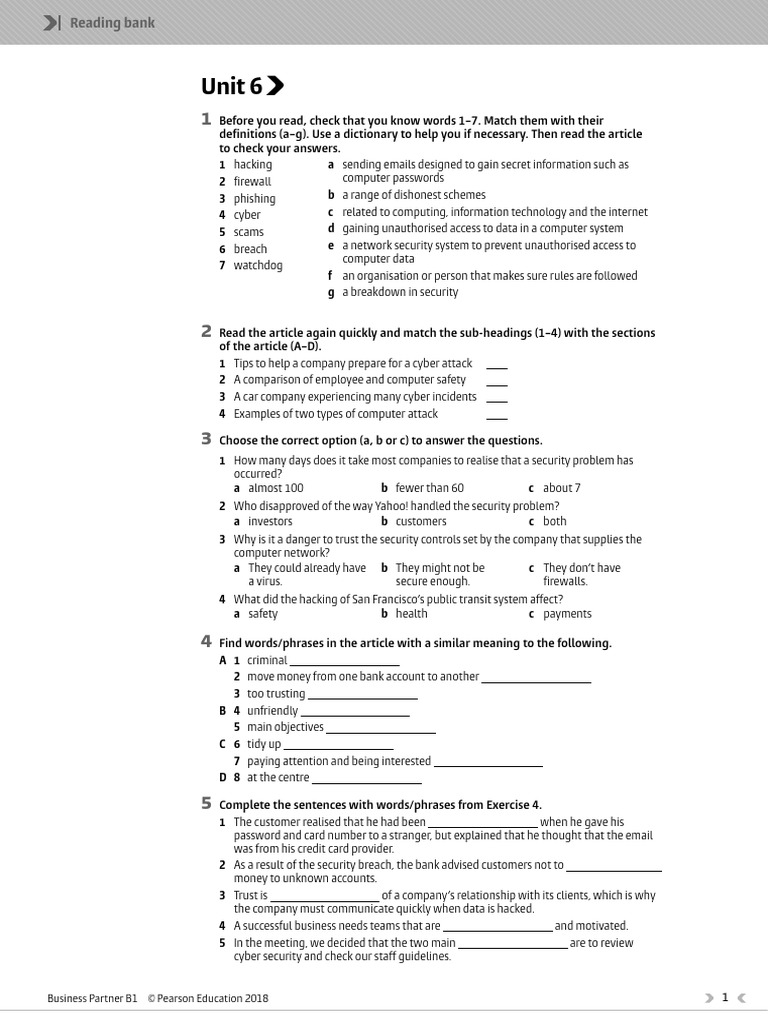 Bus Part B1 ReadingBank U6 | PDF | Computer Security | Security