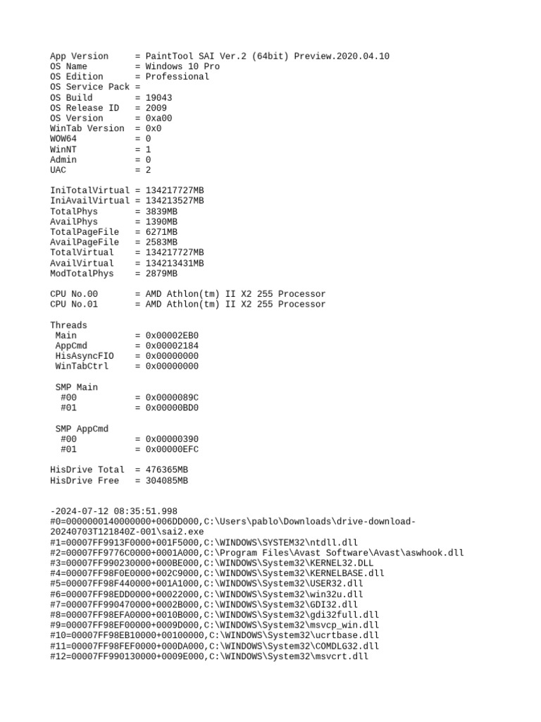 Errlog Sai2 20240712 083551 | PDF | Microsoft Windows | Computing