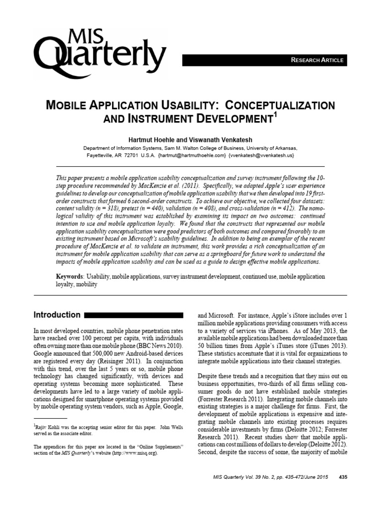 Mobile Application Usability | PDF | Usability | Mobile App