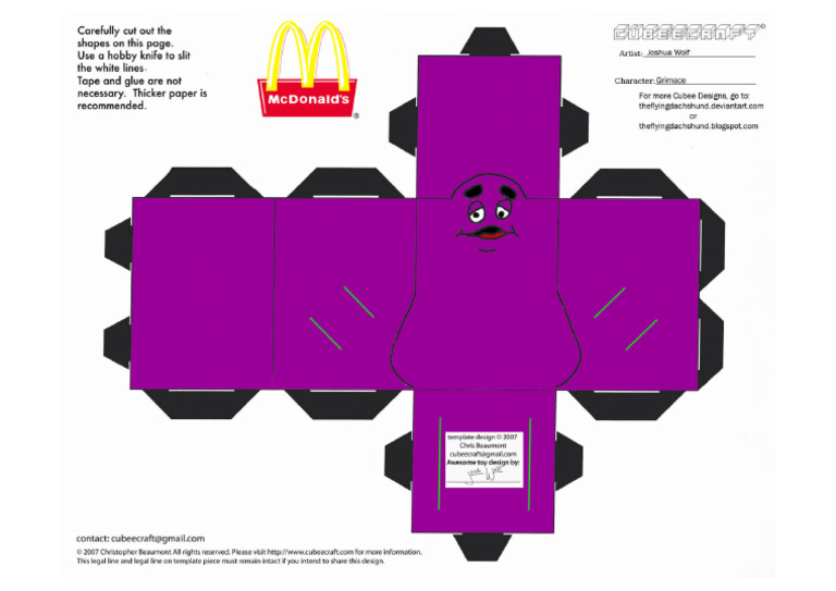 grimace-paper-toy-paper-craft | PDF