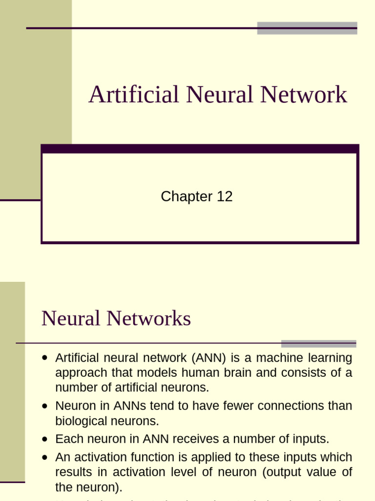 Ch 12_Artificial Neural Networks | PDF | Theoretical Computer Science | Artificial Intelligence