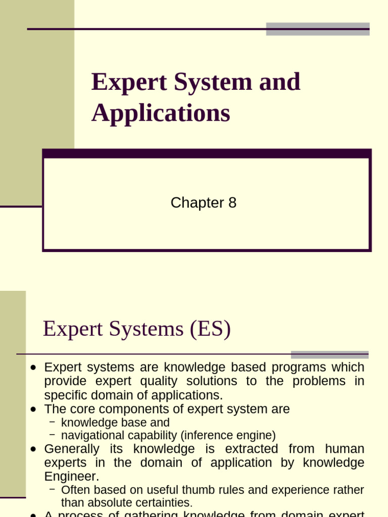 CH 8 - Expert System and Applications | PDF | System | Knowledge