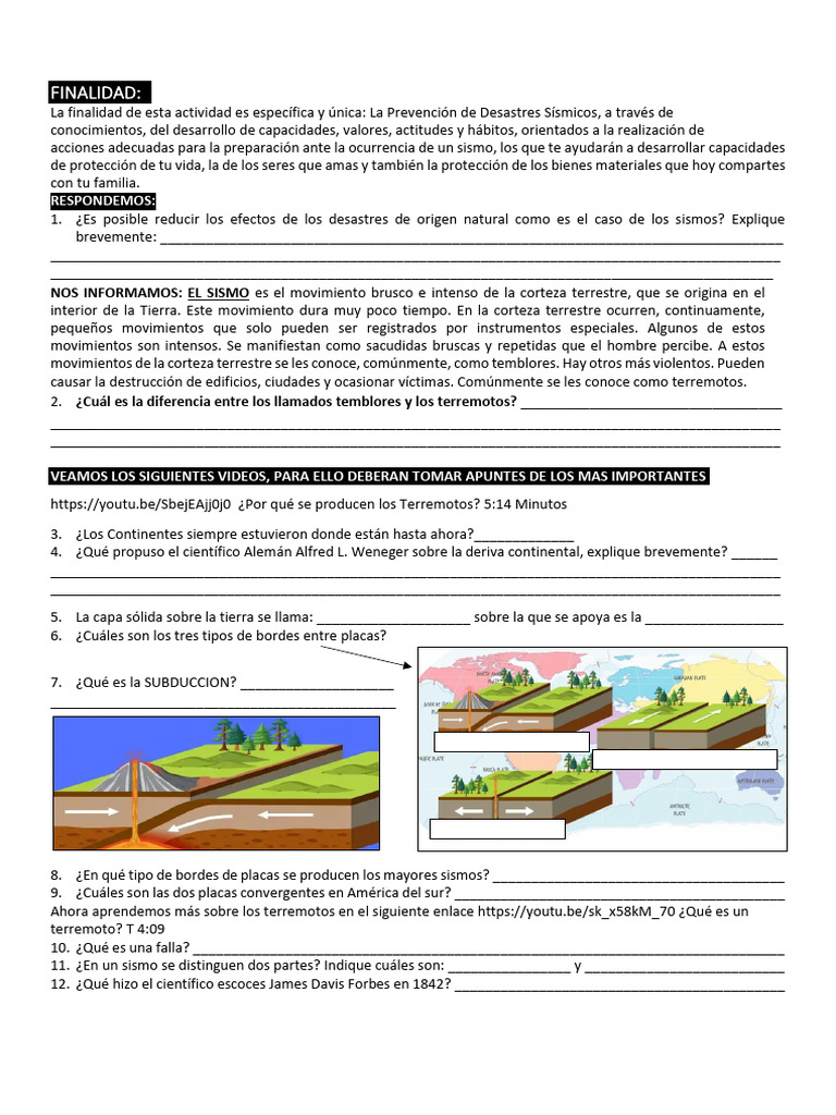 Act. Sesion 8 Sismos | PDF | Temblores | Sismología