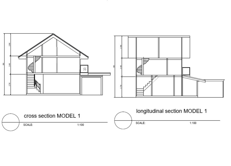 Cross Section MODEL 1 Longitudinal Section MODEL 1: Scale: 1:100 Scale ...