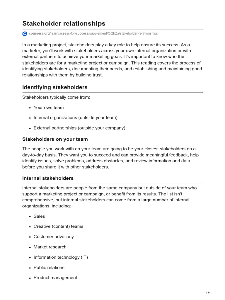 Understanding Stakeholder Relationships | PDF | Marketing | Stakeholder ...