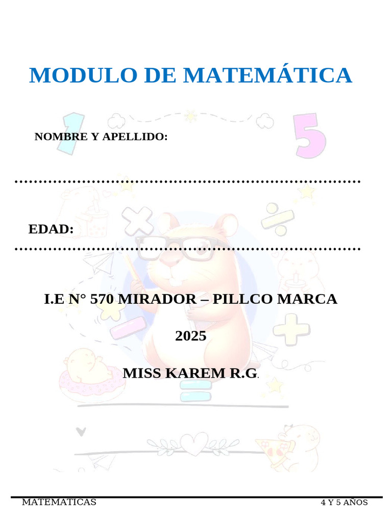 Modulo de Matematica 5 Años Corregido (1) | PDF