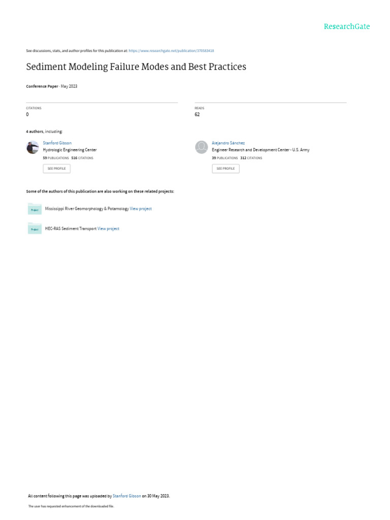 Sediment Modeling Failure Modes and Best Practices: Conference Paper | PDF | Uncertainty ...