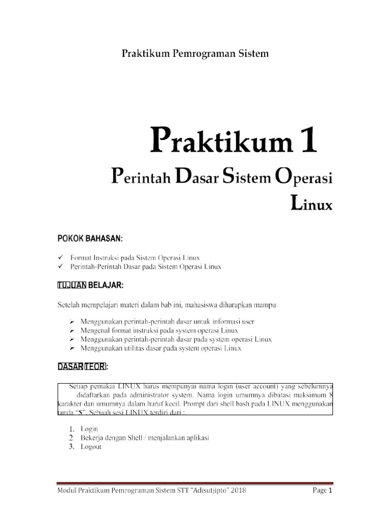 2018 - Modul Pemrograman Sistem - UTS | PDF