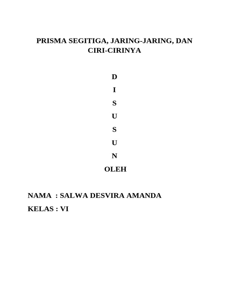 Ciri dan Rumus Prisma Segitiga | PDF