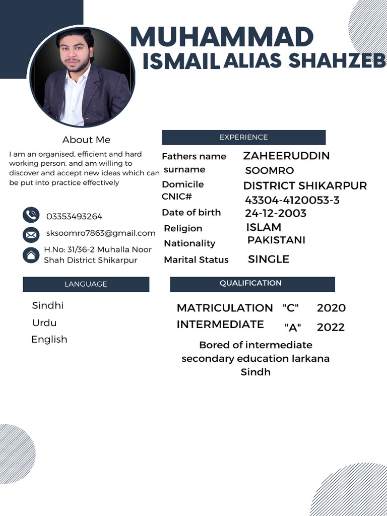 Blue Professional Modern CV Resume | PDF