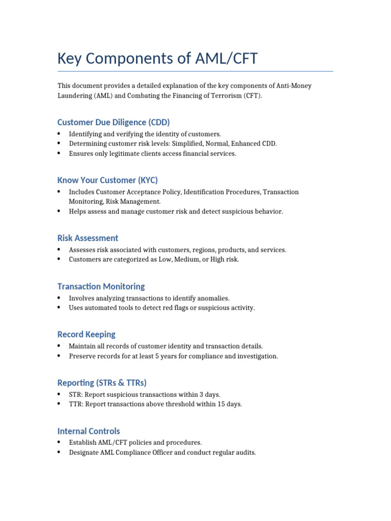 Key_Components_of_AML_CFT_Document | PDF