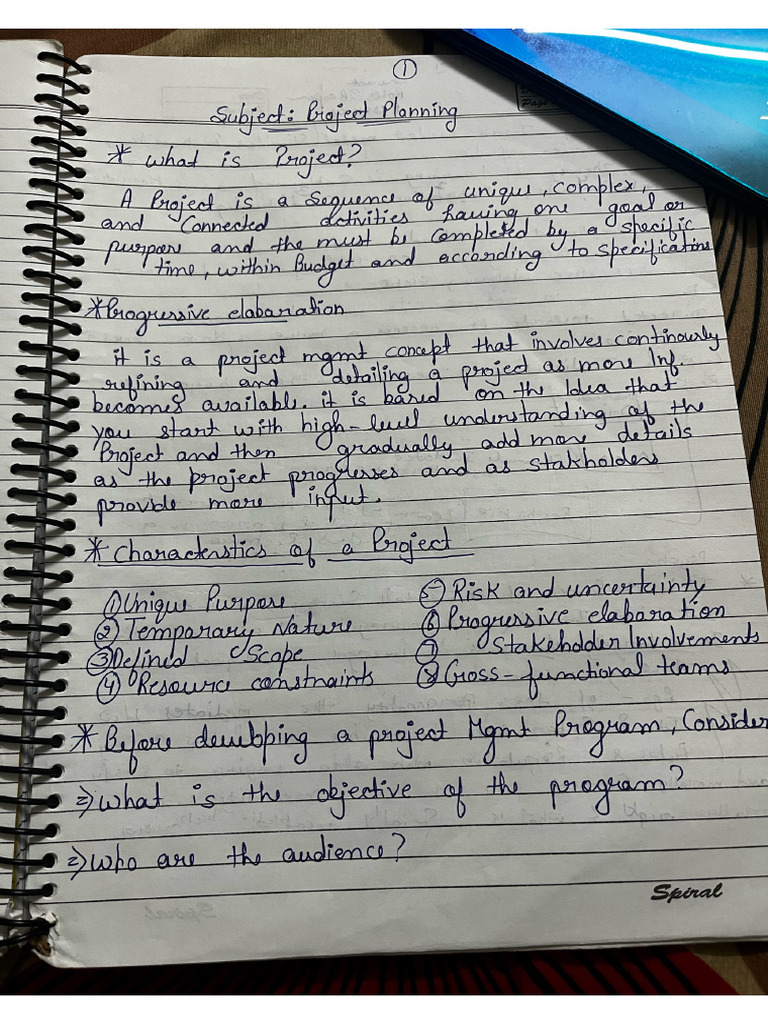 Unit 1 Project Planning | PDF