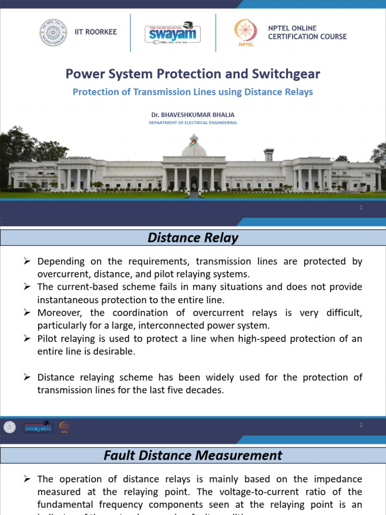 Power System Protection and Switchgear: Protection of Transmission Lines Using Distance Relays ...