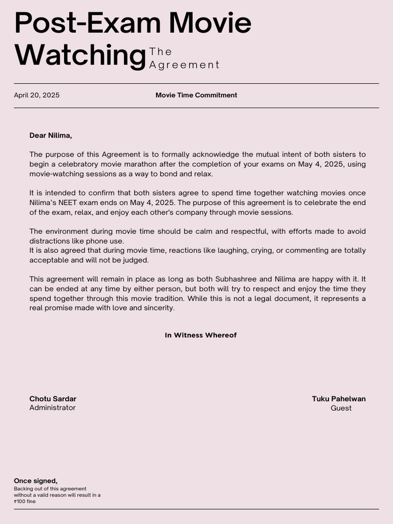 Movie Time Commitment | PDF