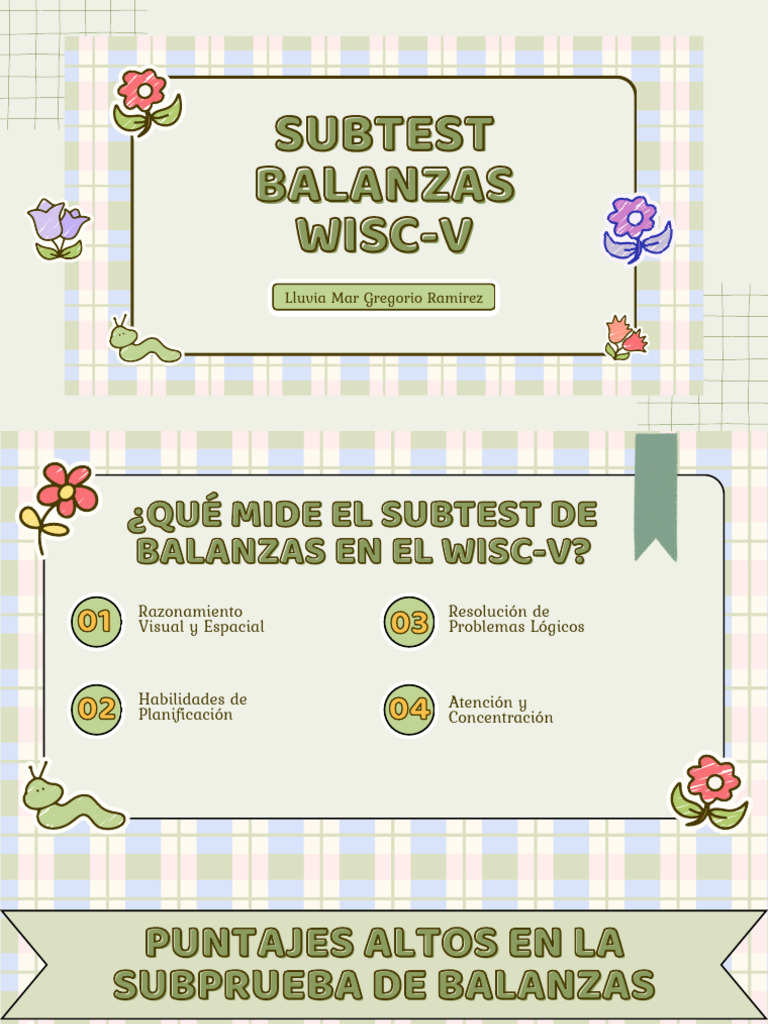 Evaluación del Subtest Balanzas WISC-V | PDF