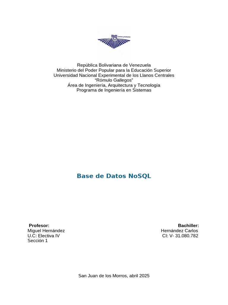 Informe. | PDF | No Sql | Bases de datos