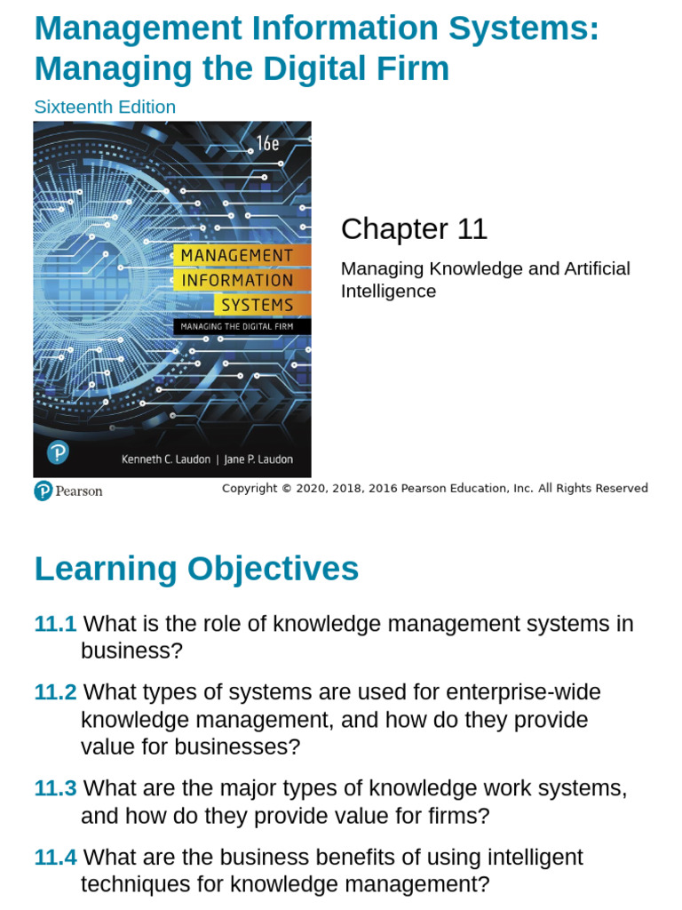 Laudon Mis16 PPT Ch11 KL CE | PDF | Machine Learning | Knowledge Management