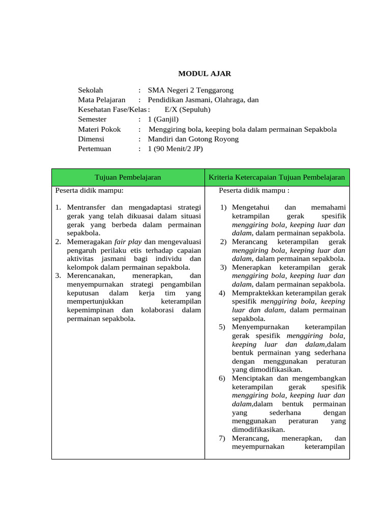RAVIE JAYA PRATAMA modul ajar magang 2 | PDF