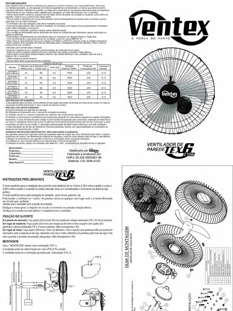 Manual Tex6 Ventex 1 | PDF