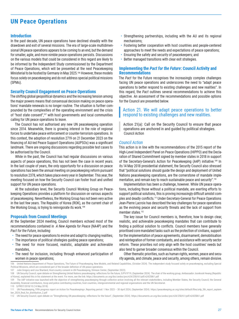 UN Security Council Report - Page27 | PDF | Peacekeeping | United ...