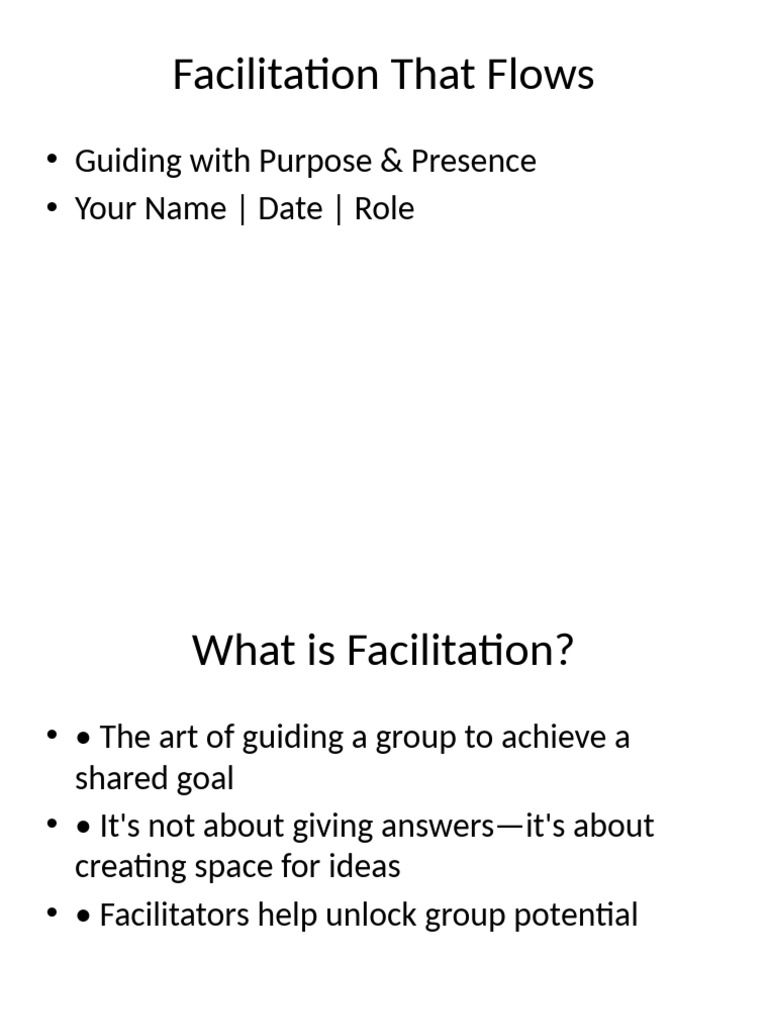 Facilitation Presentation Pdf