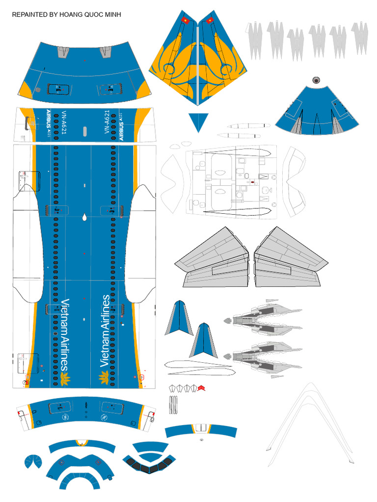 Vietnam Airlines A321neo Papercraft Guide | PDF | Aviation
