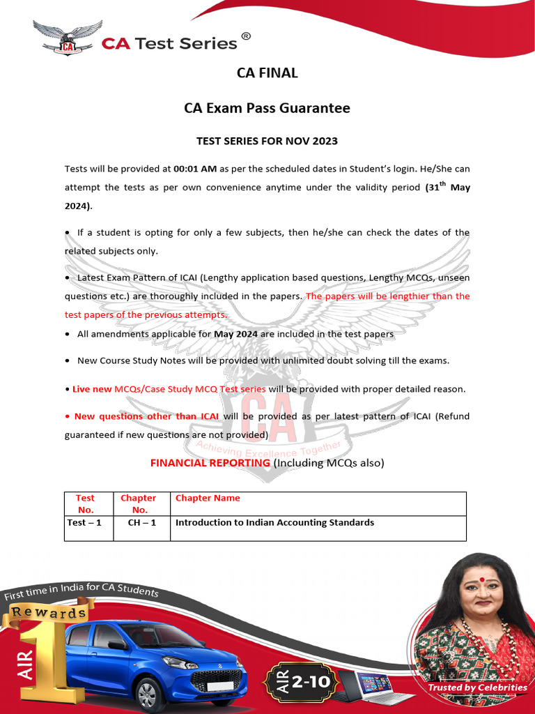 CA Final Exam Pass Guarantee 2023 | PDF | Taxes | Value Added Tax