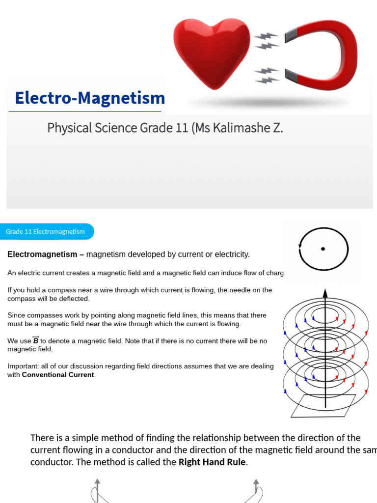 Grade 11 Electromagnetism | PDF | Magnetic Field | Electromagnetism