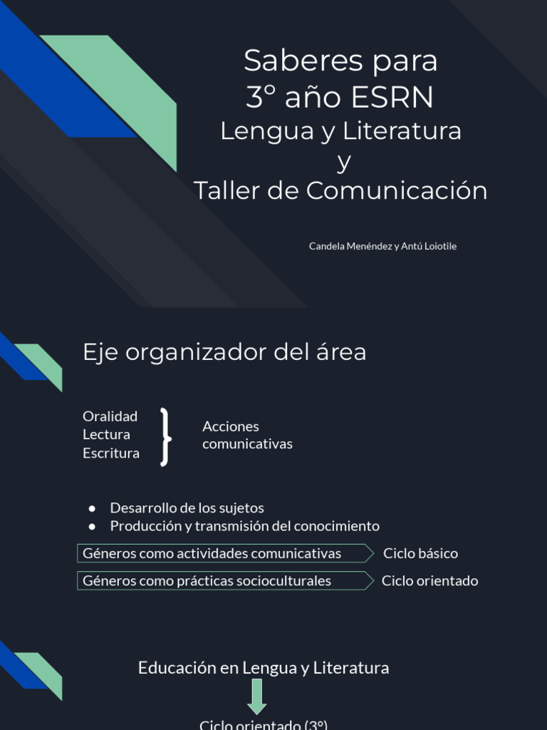 Saberes para 3º Año ESRN (Lengua y Literatura) | PDF | Poesía | Teatro