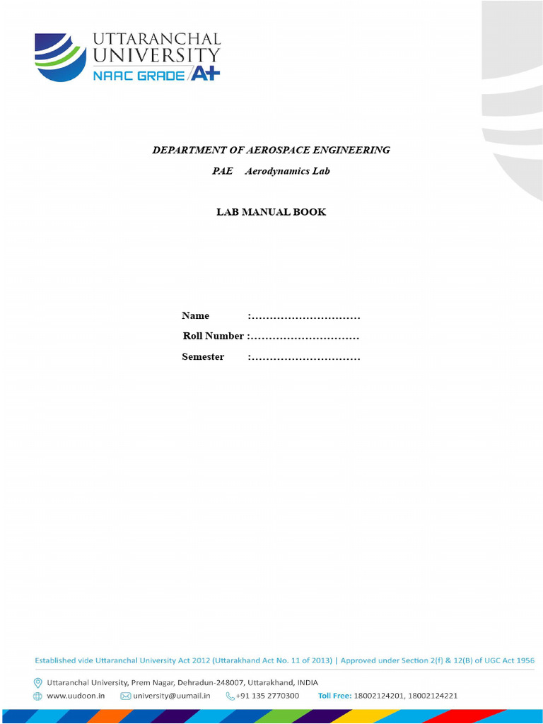 Lab Manual Aerodynamics | PDF | Drag (Physics) | Airfoil
