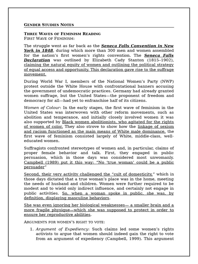 Gender Studies Notes | PDF | Feminism | Gender Studies