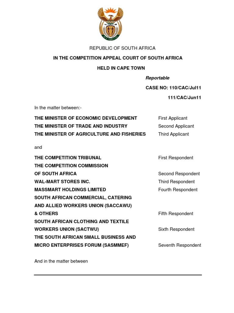 South Africa's Walmart-Massmart Merger | PDF | Mergers And Acquisitions ...
