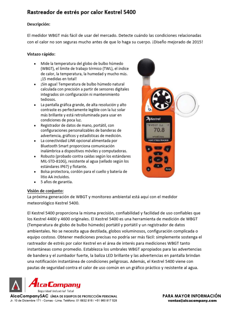 Anemometro Portatil WBGT K5400 KESTREL | PDF | Android (sistema ...