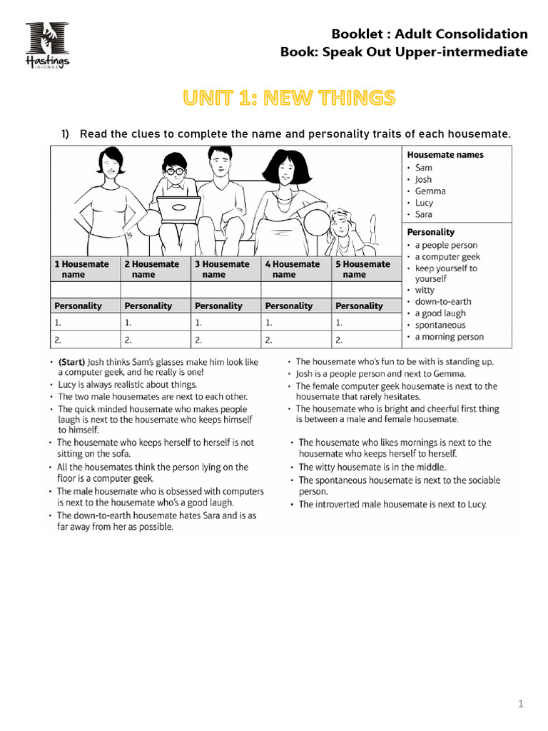 Booklet Adult Consolidation - Speak Out Upperintermediate - Units 1 To 5 | PDF | Linguistic ...