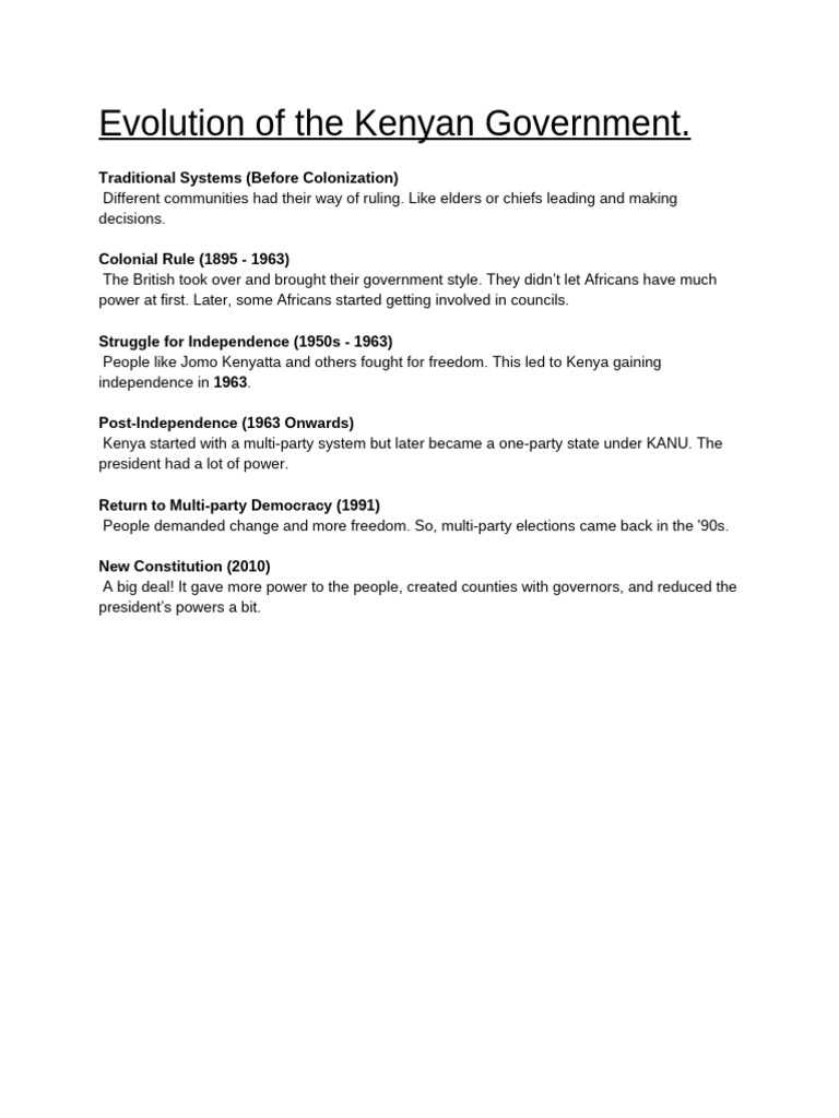 Kenya's Government Evolution Post-Independence | PDF