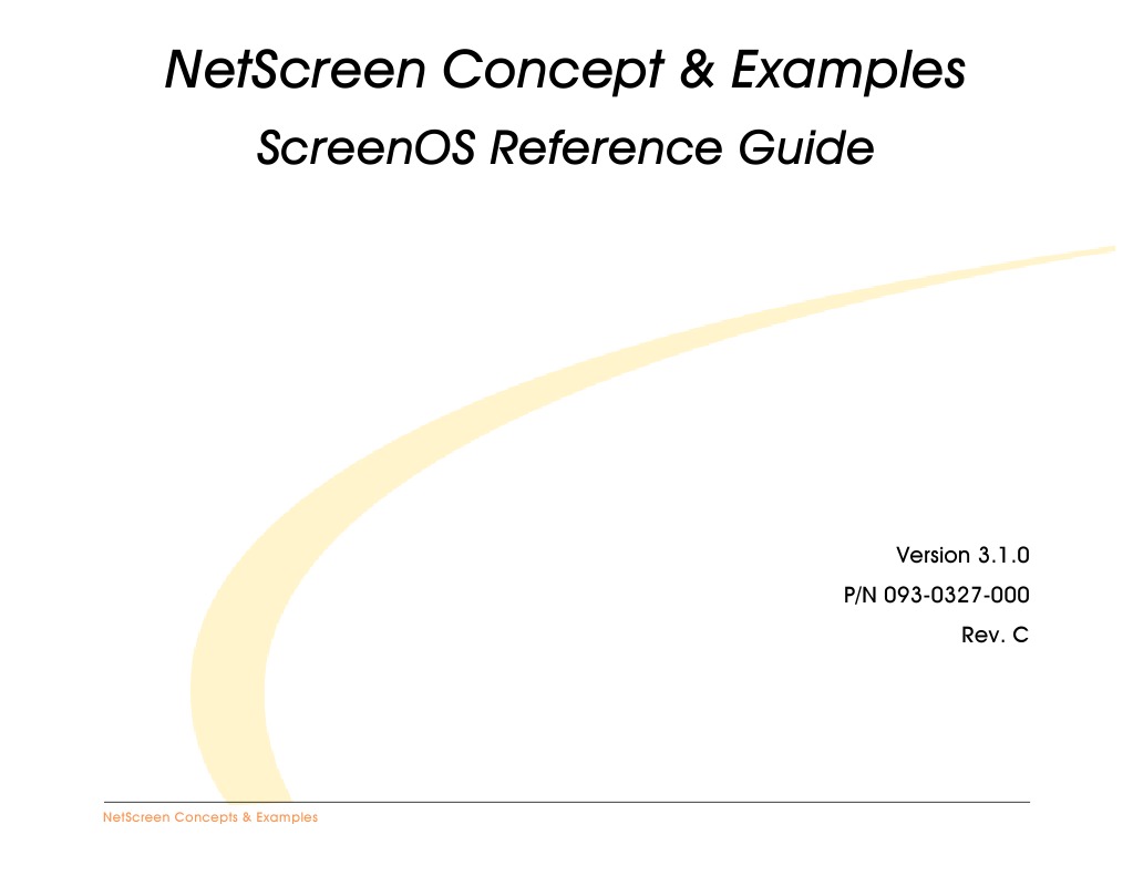 NetScreen Concepts and Examples ScreenOS Version 3 1 RevC | PDF ...
