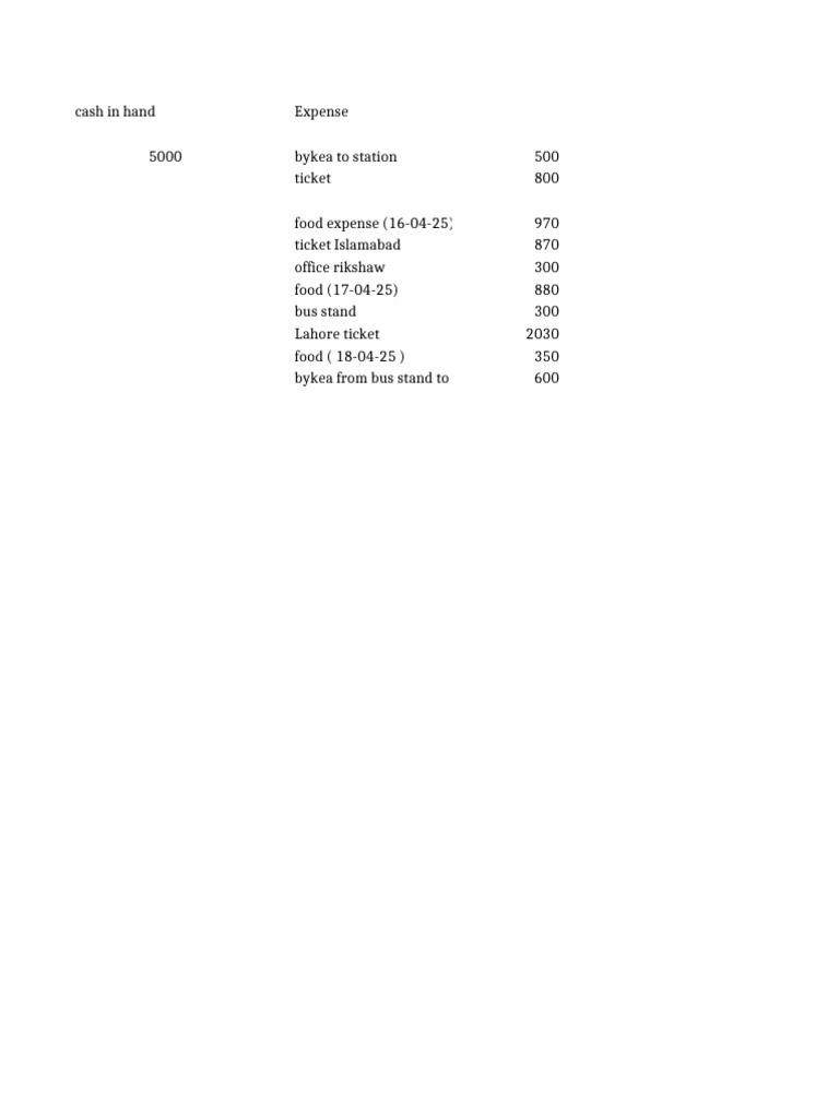 Abdullah Expense | PDF