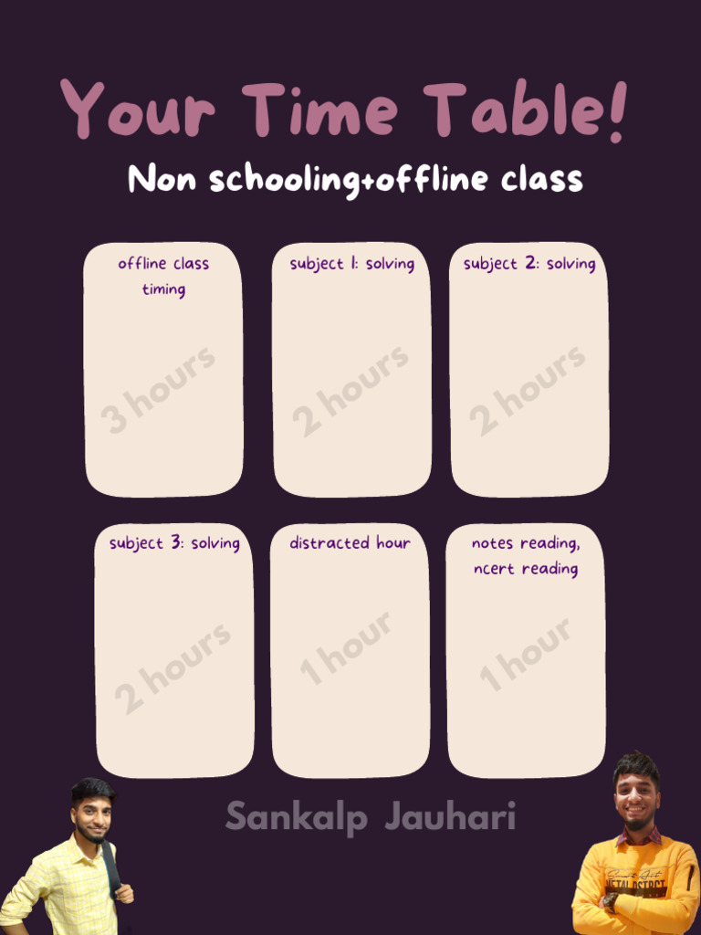 Time Table (Non Schooling+offline Class) | PDF